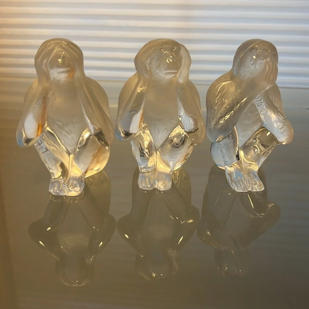 Daum | Art | Set 3 Wise Monkeys No See No Hear No Speak Frostedclear ...